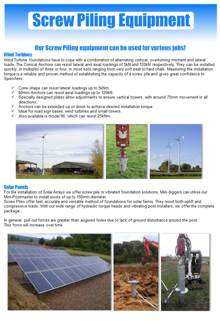 Screw Piling Range – Hydraulic Post Drivers & Screw Piling Equipment